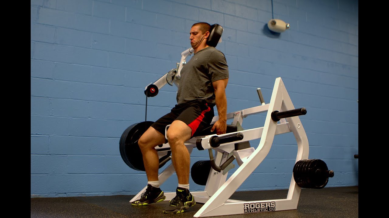Neck Retraction Training On The Rogers Athletic 5-Way Neck - YouTube