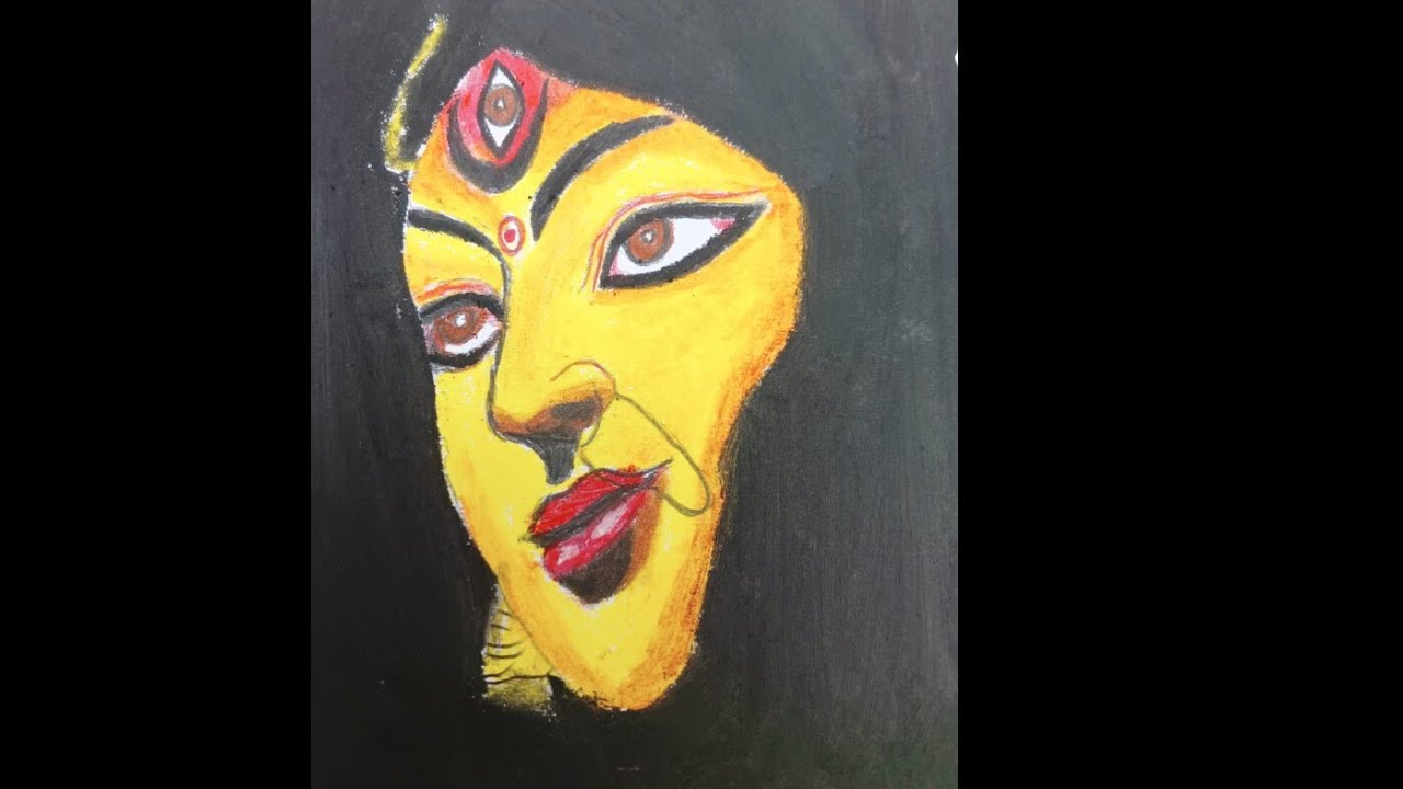 How to draw Durga Mata drawing with oil pastels. - YouTube