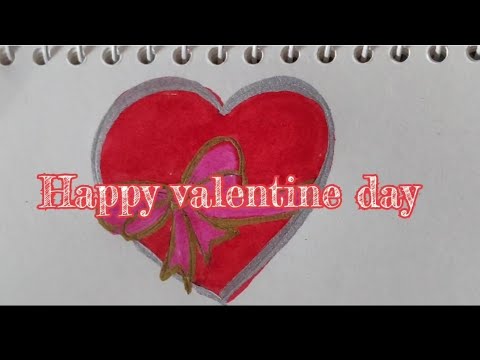 Happy valentine day drawing || beautiful heart drawing ||Colorful ...