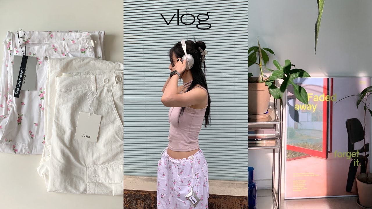 Vlog ︎ 여름 잠옷도 사고 분갈이도 하고 차근히 여름 준비🪴 더오픈프로덕트 아옵트 조스라운지 고향가서 집밥먹고 느리게