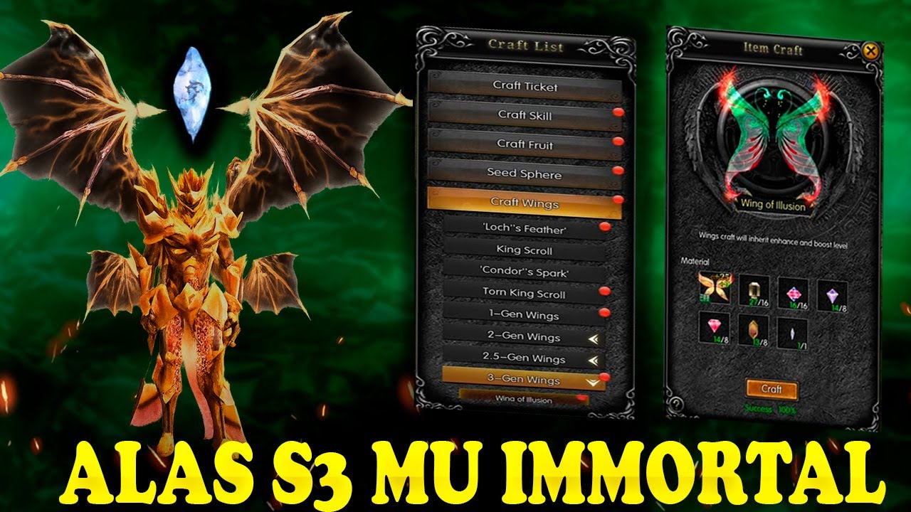 Como Hacer Alas S3 En Mu Immortal Para Android - YouTube