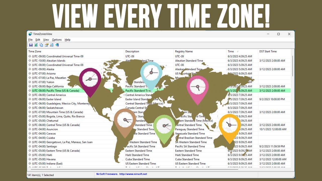 Show the Date and Time for any Time Zone in the World with Time Zones ...
