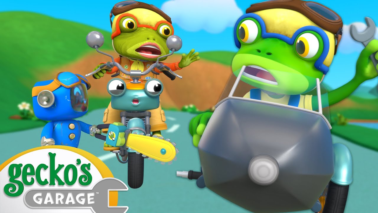 Grandma and Gecko's Motorcycle Race | Gecko's Garage | Trucks For ...