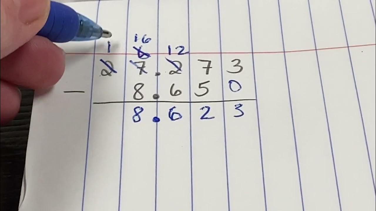 Trade First Subtraction with Decimals - YouTube