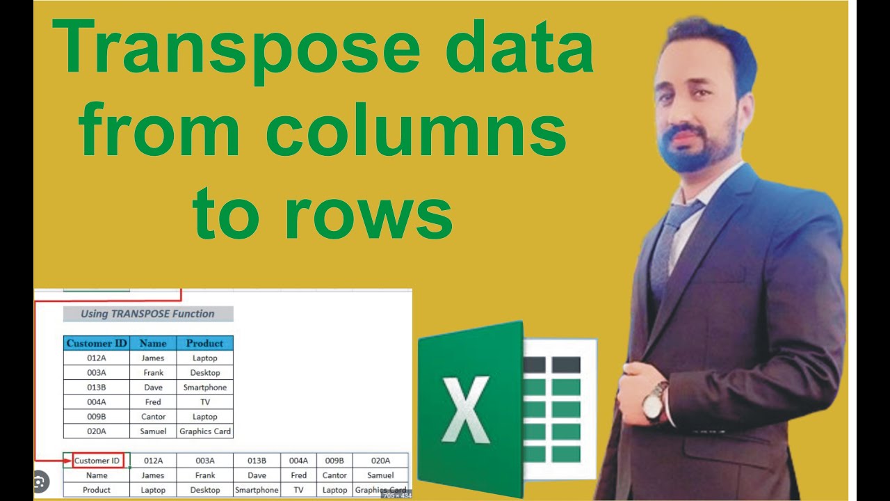 How to Transpose data from columns to rows in excel - YouTube