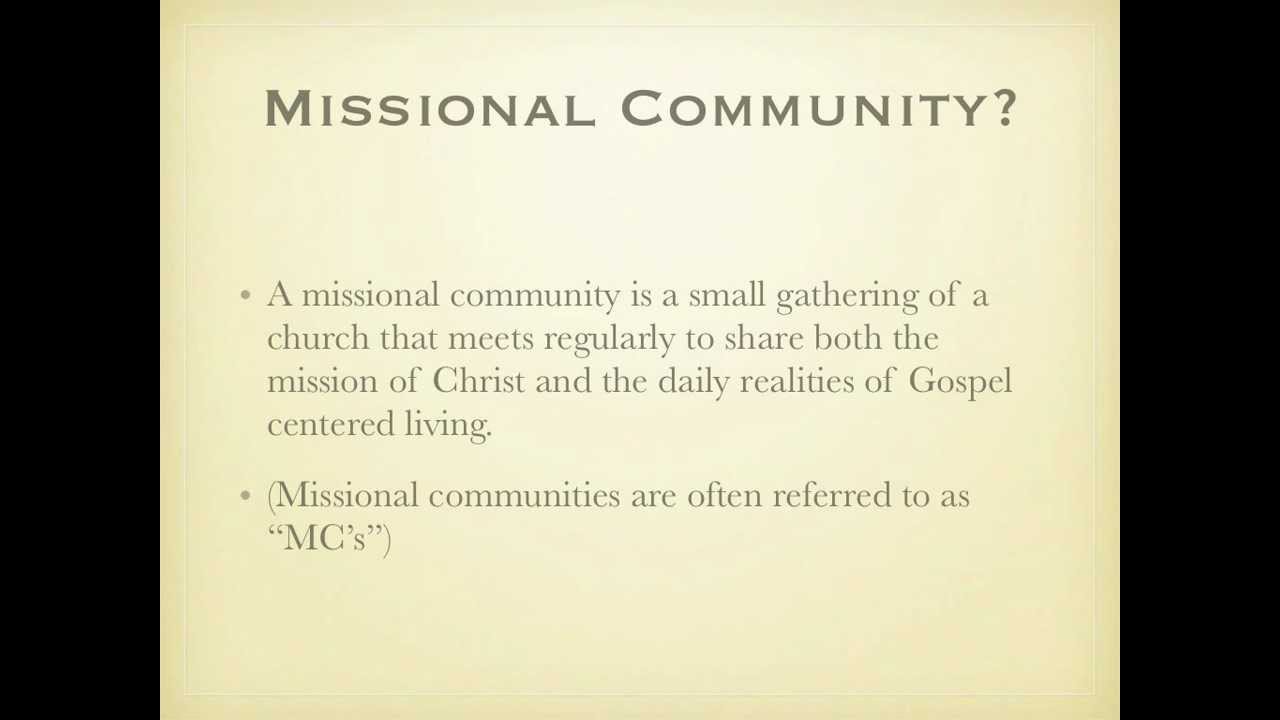 Small Group Model Presentation - Missional Communities - YouTube