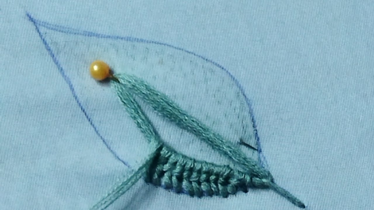 Unique Leaf design/Braid stitch - YouTube