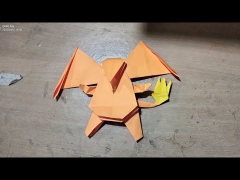 how to make an origami Pokémon Charizard easy by origami ways