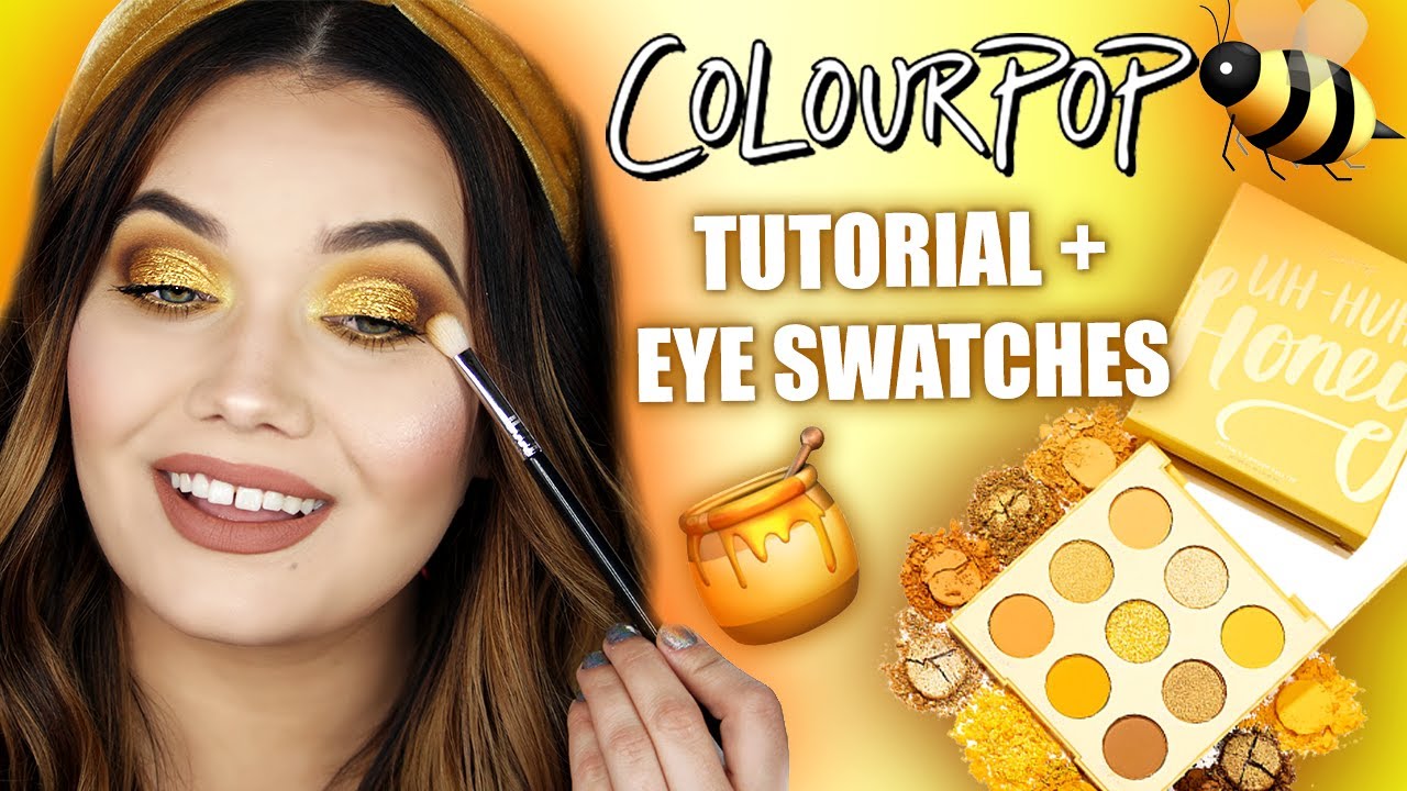 COLOURPOP Honey Collection Makeup Tutorial + Eye Swatches - YouTube