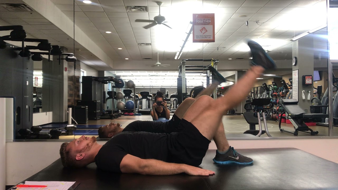 Supine Straight Single Leg Raise - YouTube