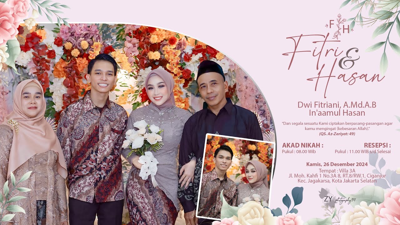 Live Streaming Akad Nikah DWI FITRIANI, A.Md.A.B & IN'AAMUL HASAN ...