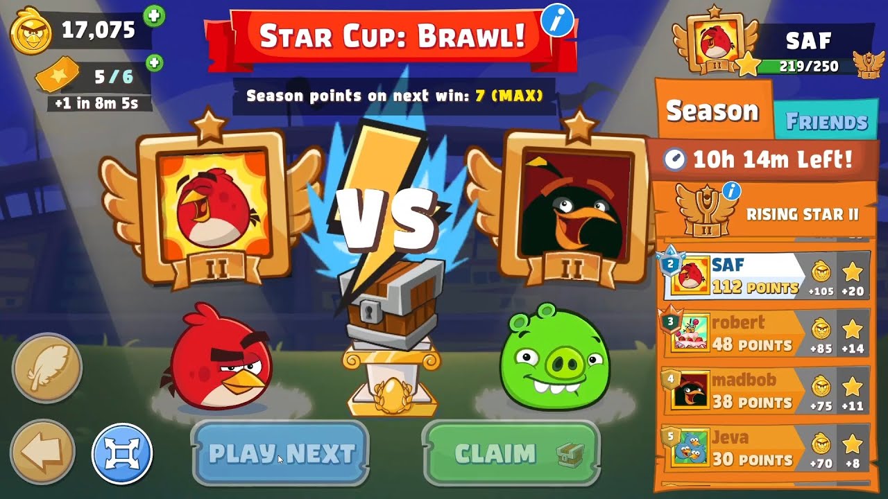 Angry Birds Friends. Star Cup Brawl! Seven wins in a row! Passage from ...
