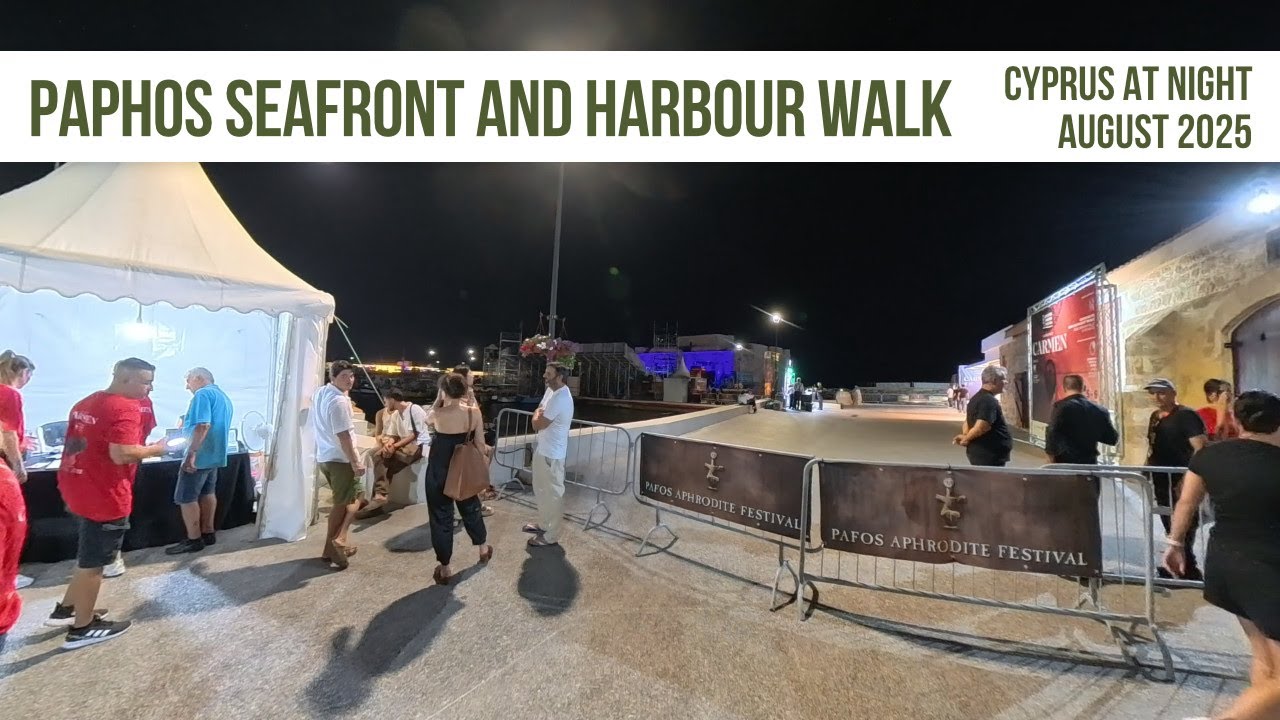 Paphos Sea Front And Harbour On Opera Night - YouTube