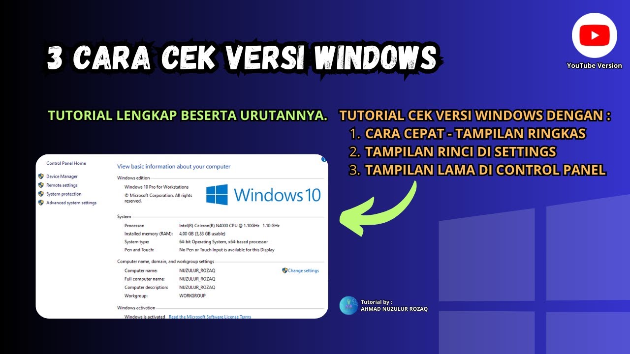 3 CARA CEK VERSI WINDOWS - ANR Channel Tutorial - YouTube