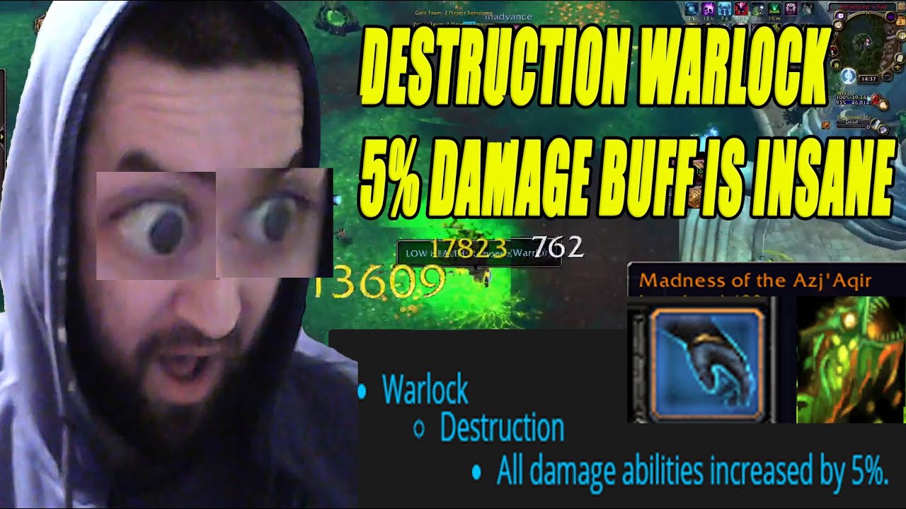 DESTRUCTION WARLOCK 5% DAMAGE BUFF IS INSANE!! CHAOS BOLT LEGENDARY ...