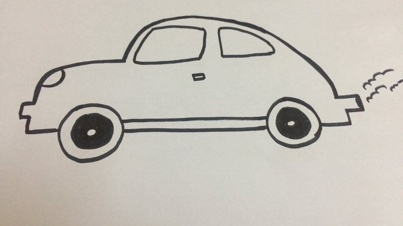 How to draw a CUTE CAR For kids // Simple way to draw car for kids ...