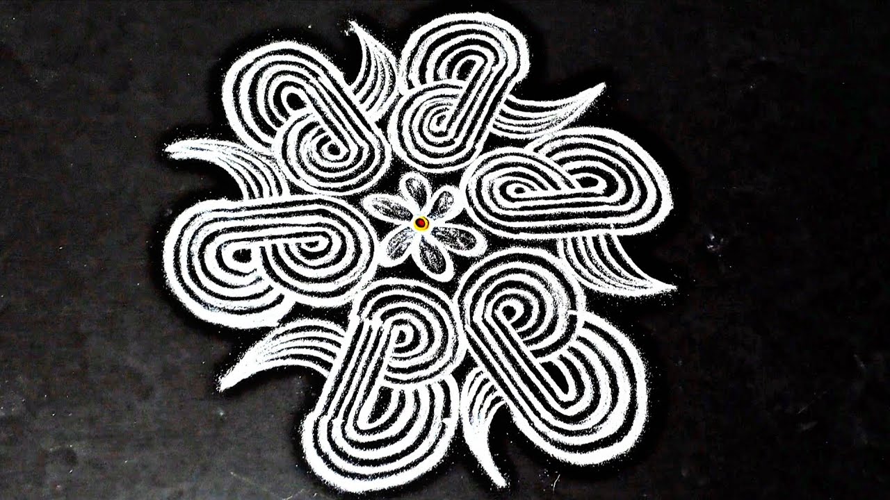 Easy Padikolam Designs 🌹 Simple Muggulu Designs 💖 Easy Rangoli 🌺 - YouTube