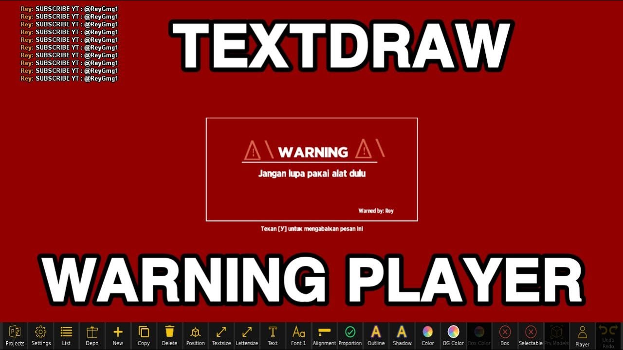 SHARE TEXTDRAW ALERT WARNING PLAYER FULL SCRIPT- GTA SAMP - YouTube