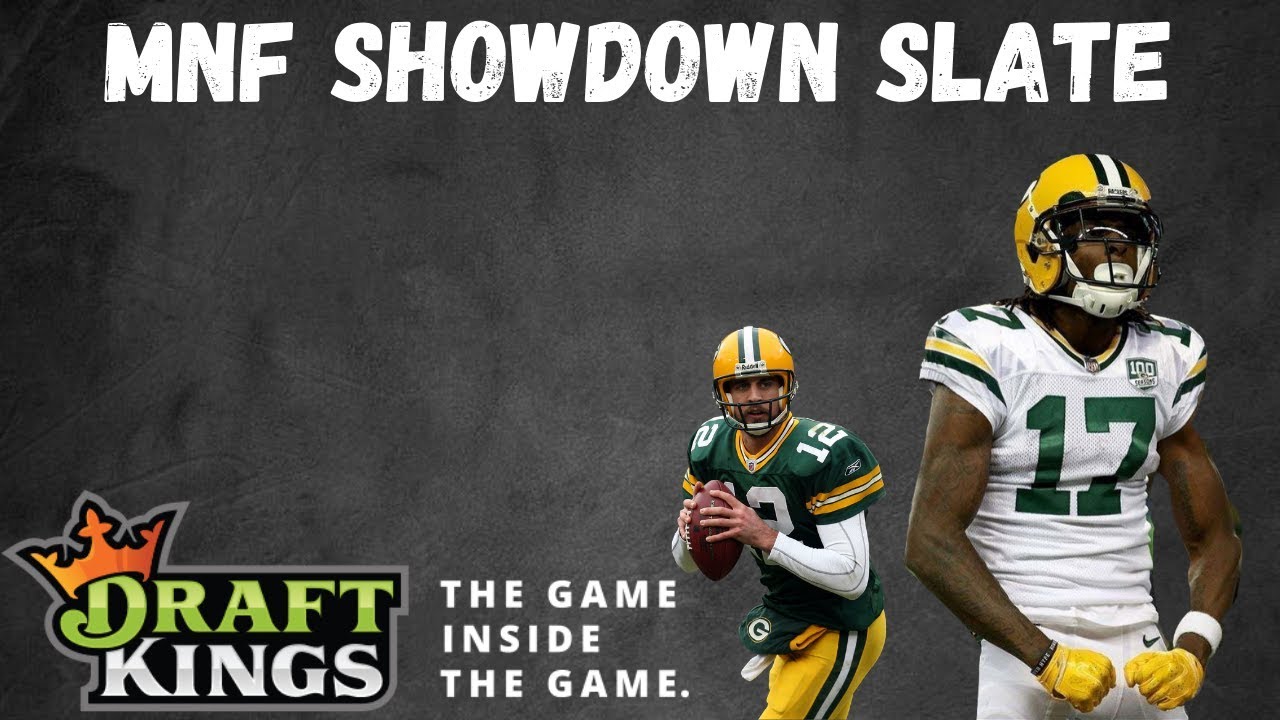 Draftkings NFL DFS | MNF Showdown Slate | Packers vs Vikings - YouTube