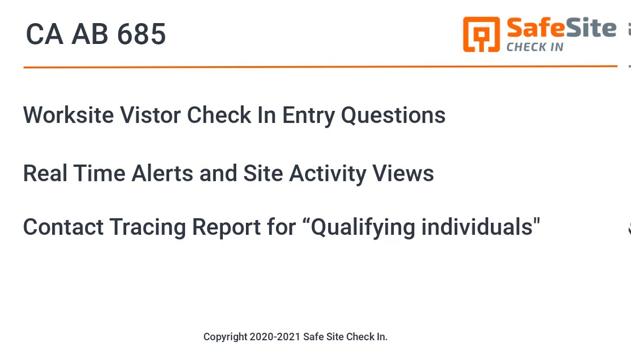 Comply with California AB 685 easily with Safe Site Check In | Safe ...