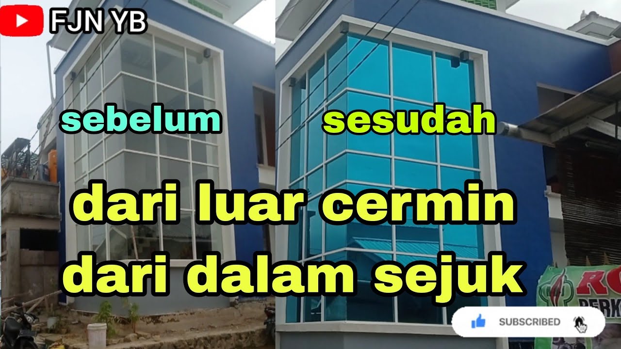 Pemasangan kaca one way (stiker silver blue) - YouTube