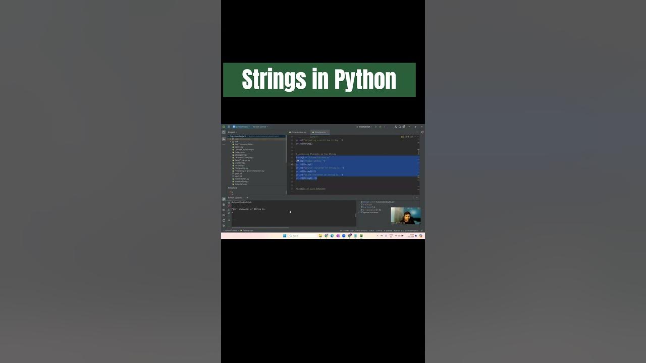 Python String Basics | Learn String Implementation under 60 Seconds!🚀 - YouTube