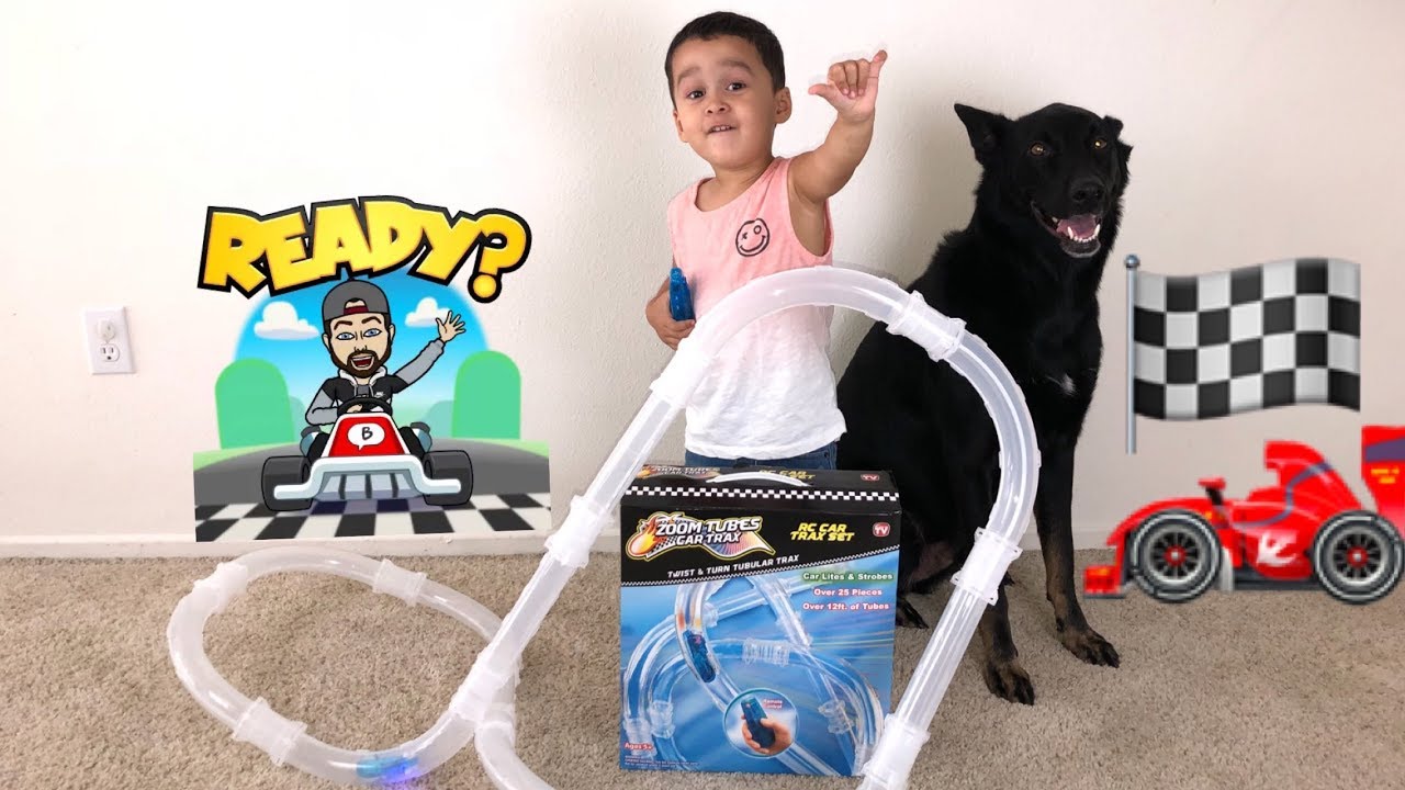 ZOOM TUBES CAR TRAX RC CAR SET TOY REVIEW BY JAX! - YouTube