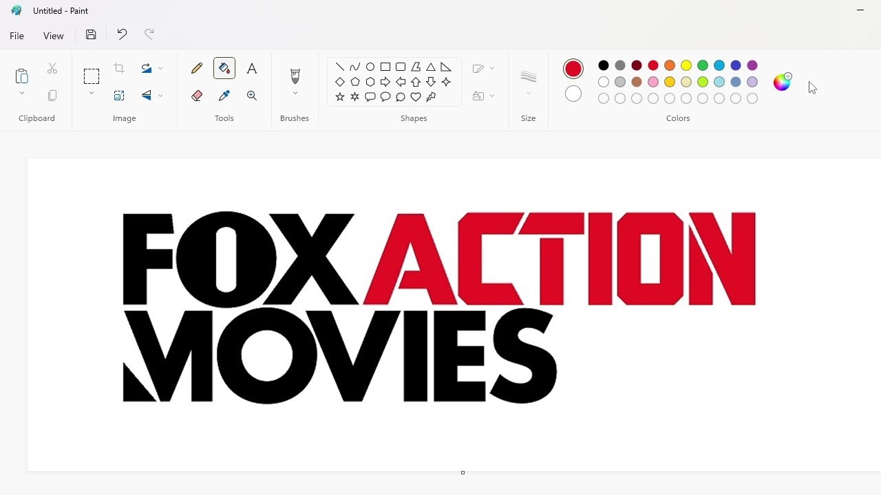 How to draw the Fox Action Movies logo using MS Paint | How to draw on ...