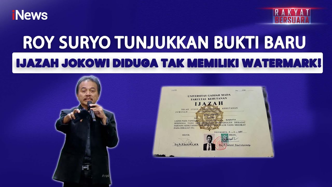 Roy Suryo Kembali Serang: “Salinan Ijazah Jokowi Tak Ada Watermark UGM ...