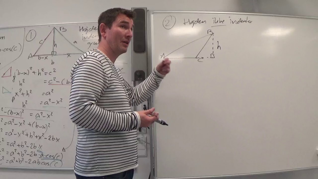 Mat B Trigonometri cosinus-relation bevis (udvidet ift. C-niveau) - YouTube