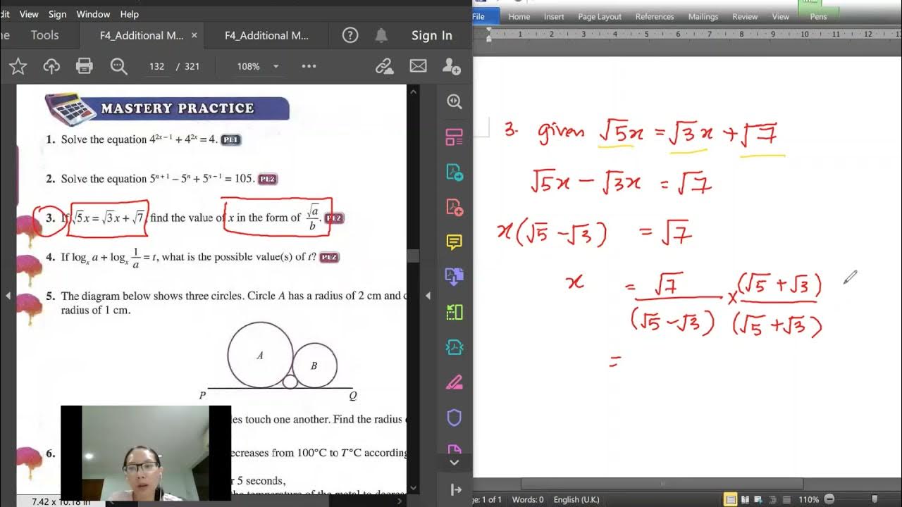 Question 3 Form 4 Add Math Chapter 4 Mastery Practice SPM KSSM （中文解释 ...