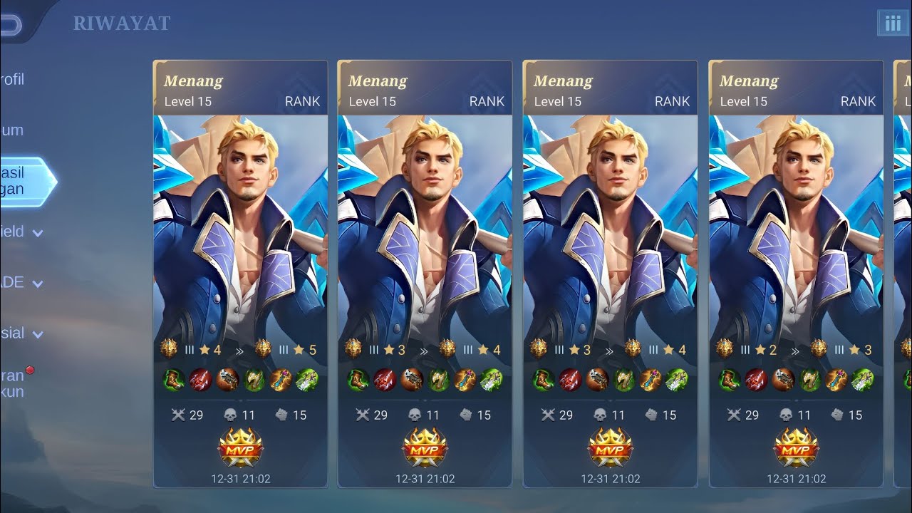 preset(16:9) winstreak mvp mlbb || edit kill/death/assist/mode/level ...