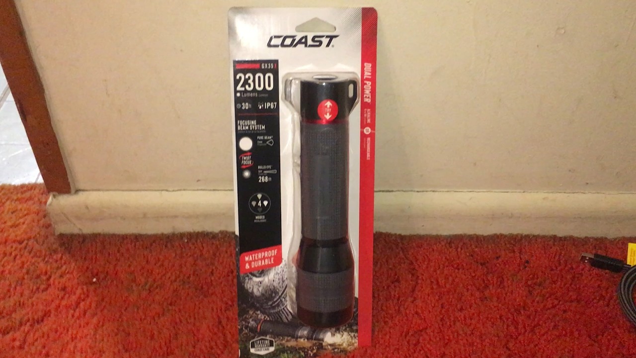 Walmart Clearance Coastal Flashlight 2300 lumen GX35 Dual Power Battery ...
