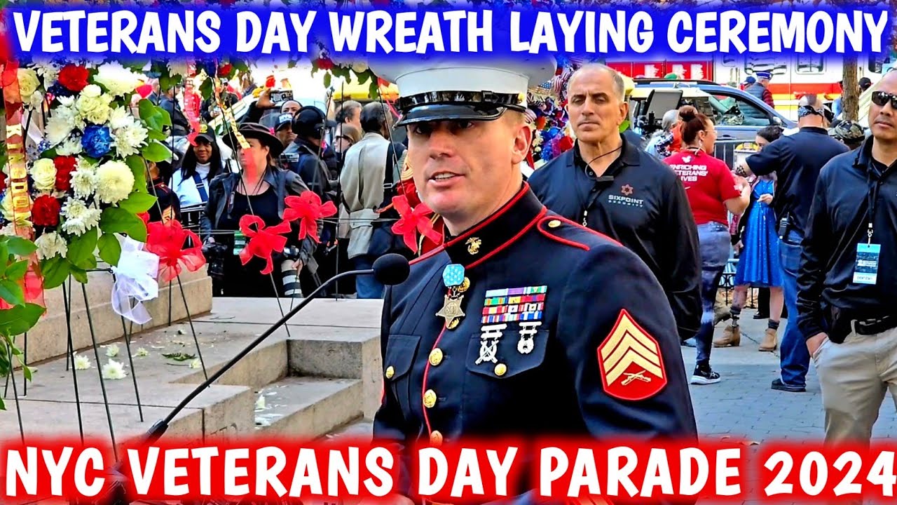 🇺🇸 Veterans Day Wreath Laying Ceremony NYC Veterans Day Parade 2024 🗽 ...