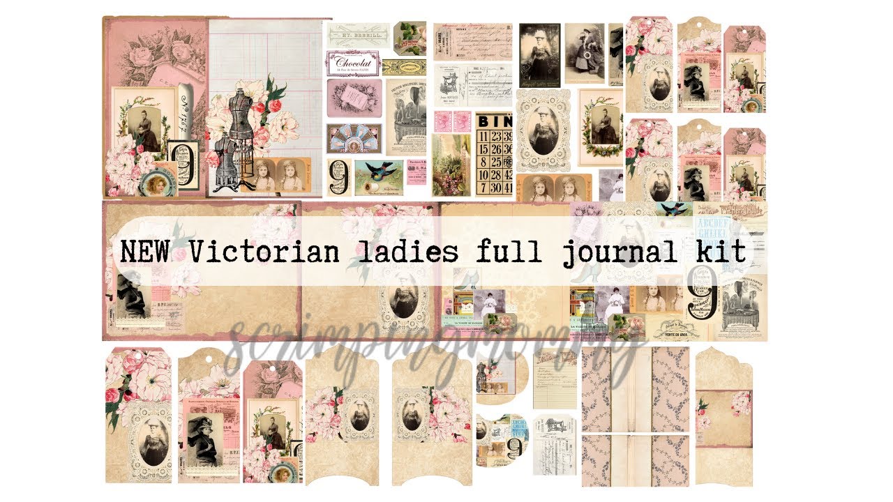 NEW !! Victorian ladies full journal kit low cost digitals - YouTube