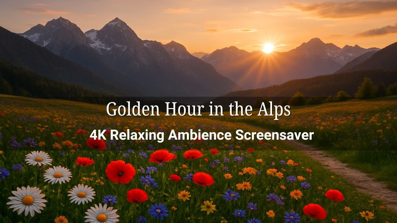 Golden Hour in the Alps 🌄 Spring Edition | 4K Screensaver with Birds ...