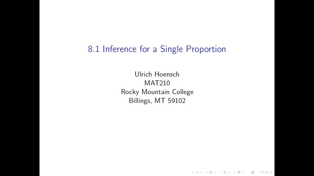 Inference for a Single Proportion - YouTube