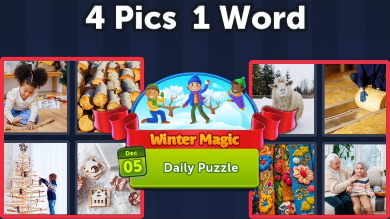 4 Pics 1 Word Daily Puzzle December 5, 2022 Winter Magic - YouTube
