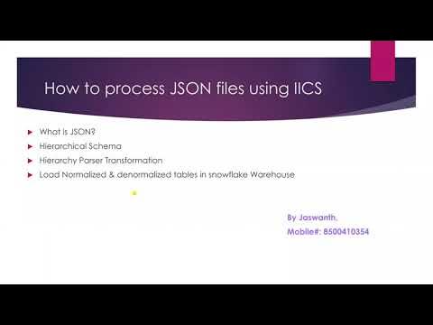Hierarchy Parser Transformation in IICS#Parse the JSON structure into ...