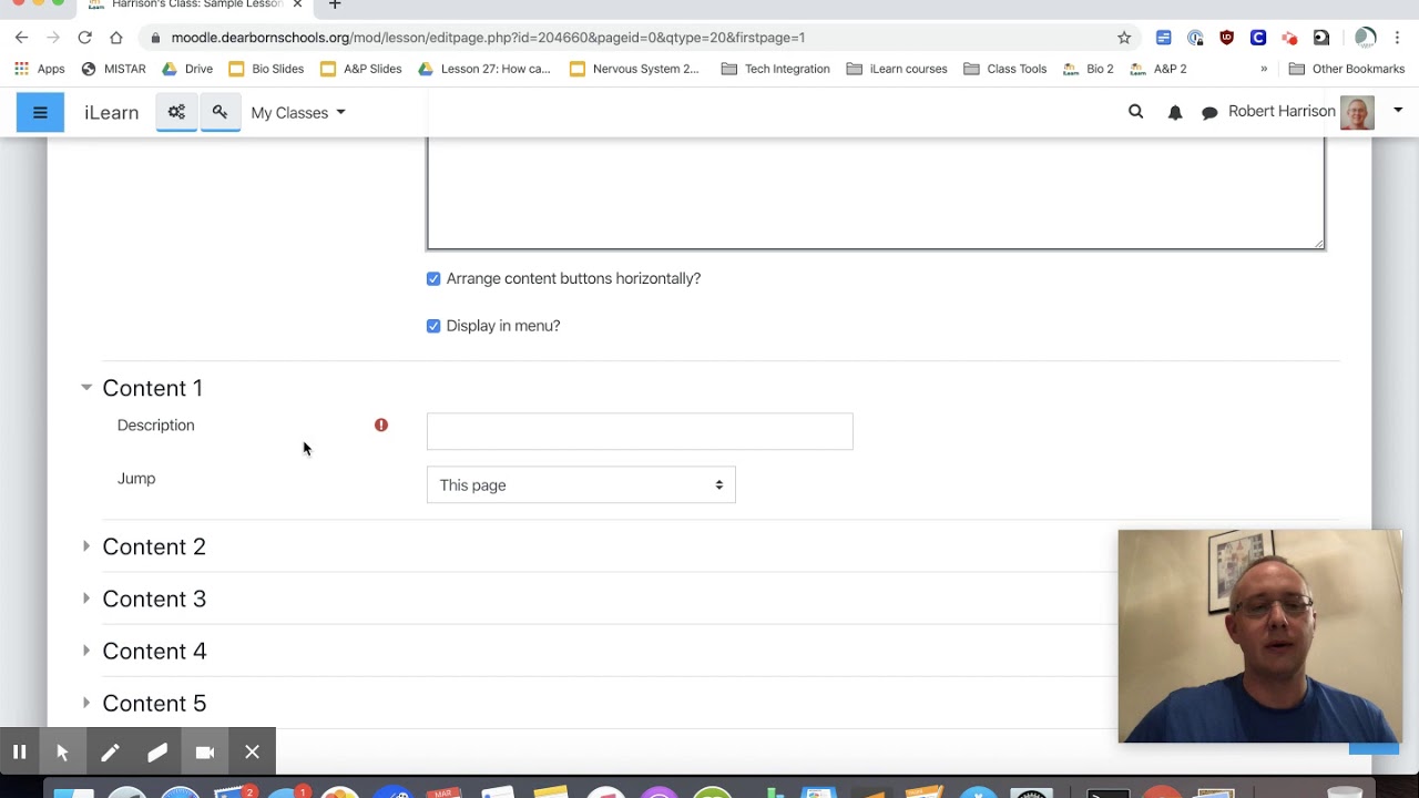 How to Create a Content Page in a Moodle Lesson - YouTube