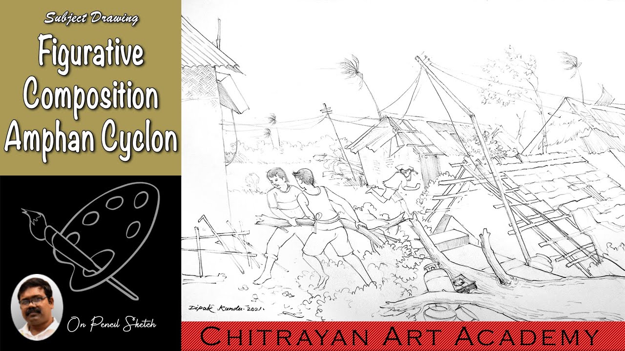 How To Draw Ampahan/Tauktae Cyclone | Storm Scenery | Composition ...