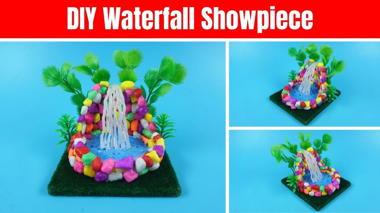 DIY waterfall showpiece | Waterfall project | Beautiful showpiece ...