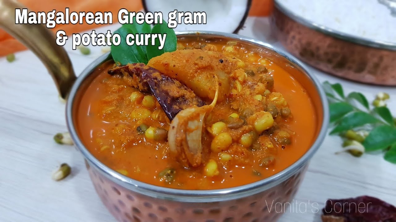 Mangalorean Sprouted Moong & Potato Curry | Padengi Batata gassi ...