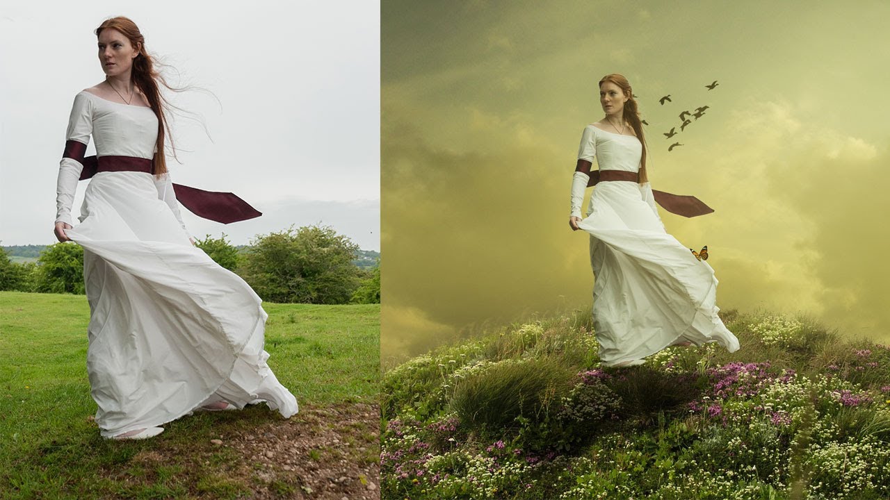 How to Create Fantasy Landscape Photo In Photoshop l Photoshop cc ...