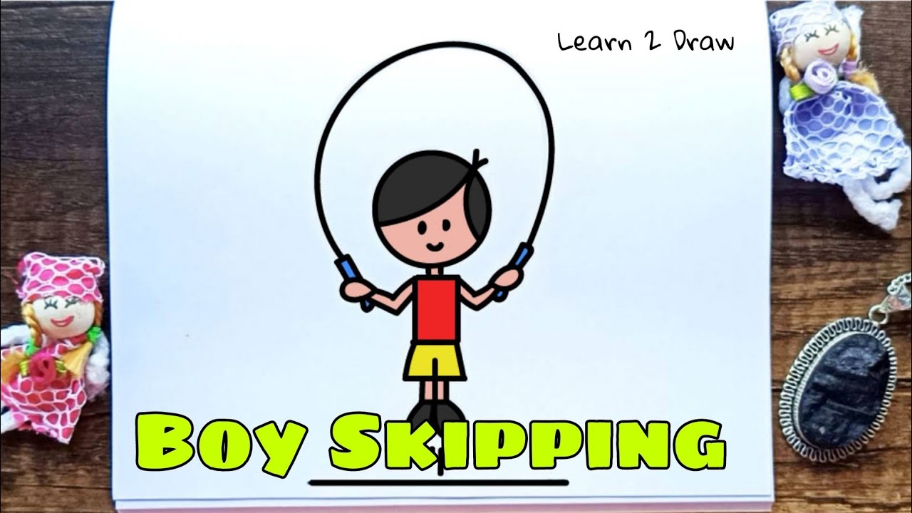 How to draw a Boy Skipping - Easy Drawing videos for kids Toddlers ...