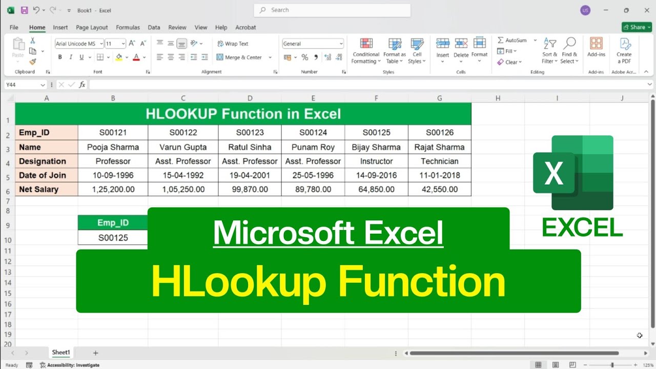 How To Use Hlookup Function In Microsoft Excel Hlookup Formula In
