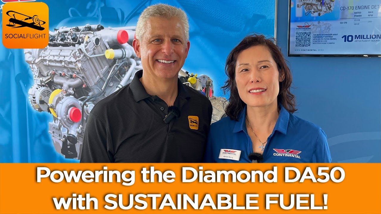 Continental Powers the Diamond DA50 with Sustainable Fuel! - YouTube