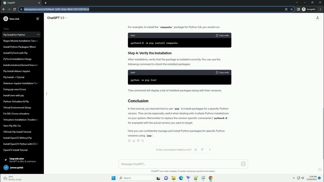 pip install in specific python version - YouTube