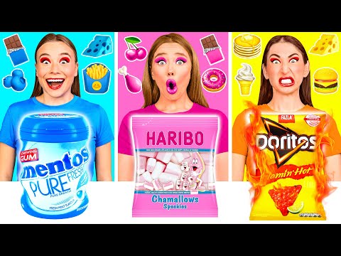 Ayni Renk Yiyecekler Meydan Okumasi | Komik Mutfak Tüyoları Fun Challenge