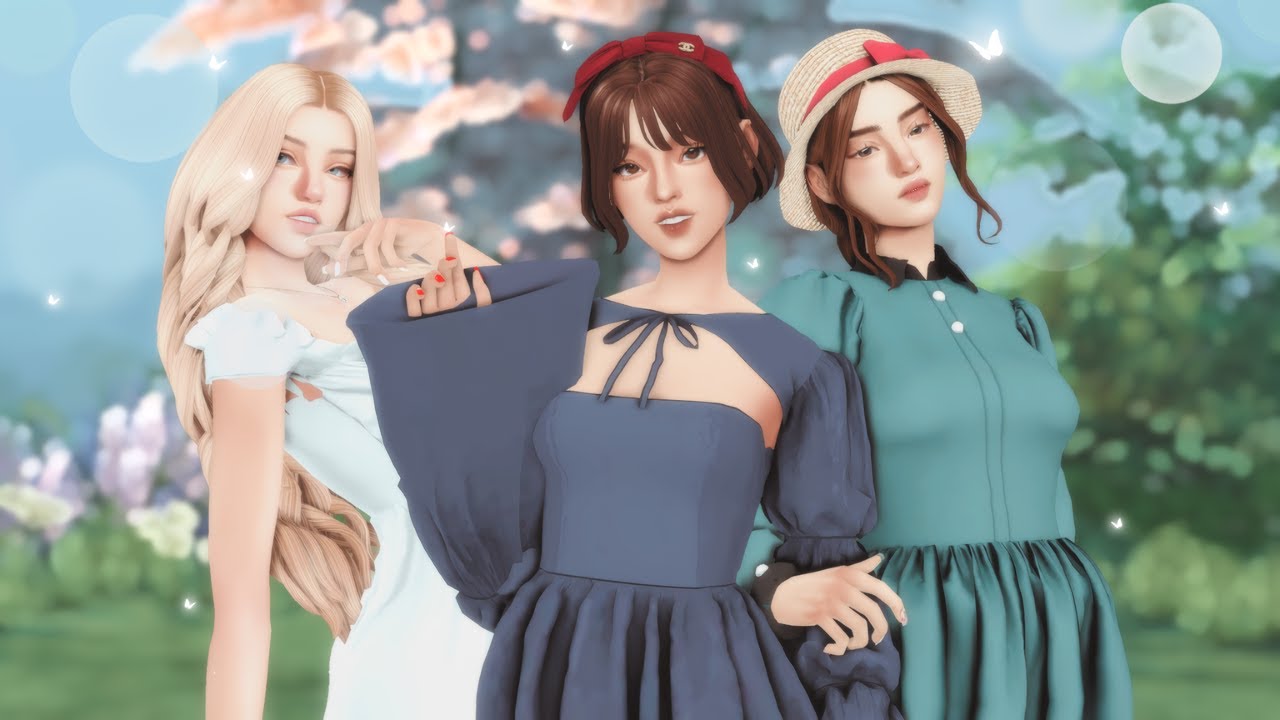 Making Ghibli Girls 👒🤍🎀 - The Sims 4: CAS - YouTube